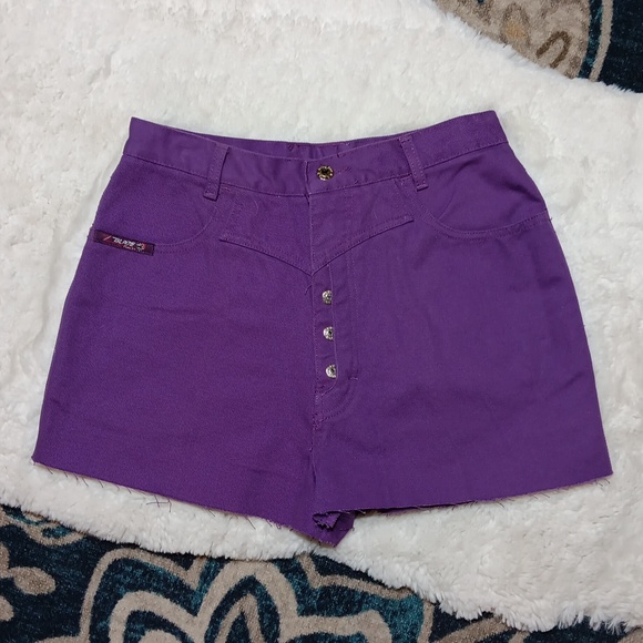 Vintage | Shorts | Vintage Highwaisted Purple Jean Short Womens | Poshmark